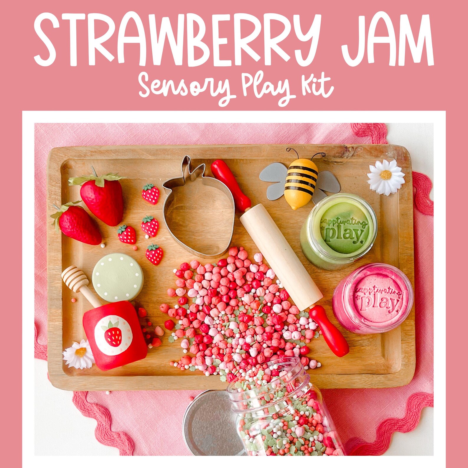 Strawberry Jam Sensory Play Kit – Playdough & Sensory Mix, Montessori ...