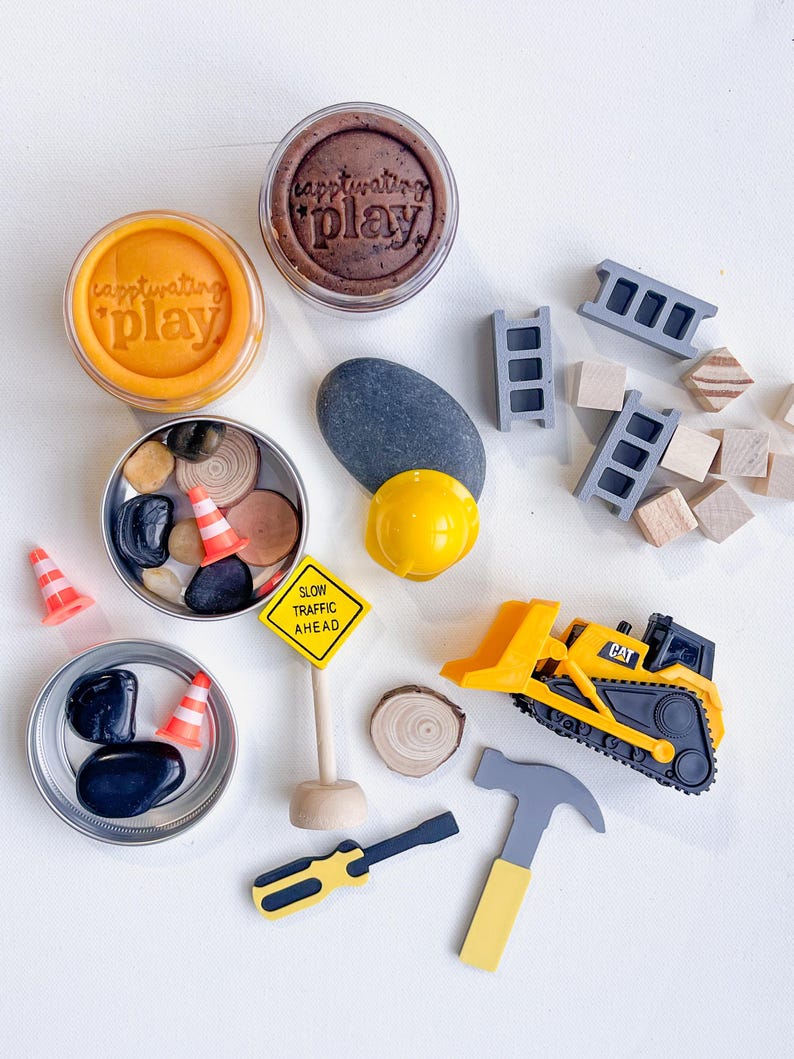Construction Sensory Playdough Kit for Kids – Trucks, Tools & Creative ...