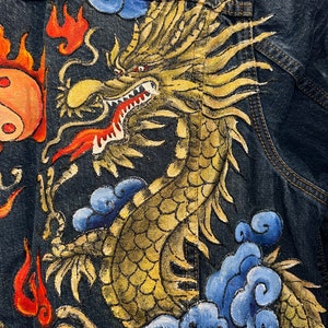 New Wearable Art 3D Hand Painted DRAGON MATES YINGYANG Men Denim Jean ...