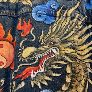 New Wearable Art 3D Hand Painted DRAGON MATES YINGYANG Men Denim Jean ...