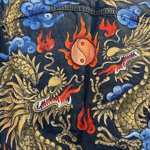 New Wearable Art 3D Hand Painted DRAGON MATES YINGYANG Men Denim Jean ...
