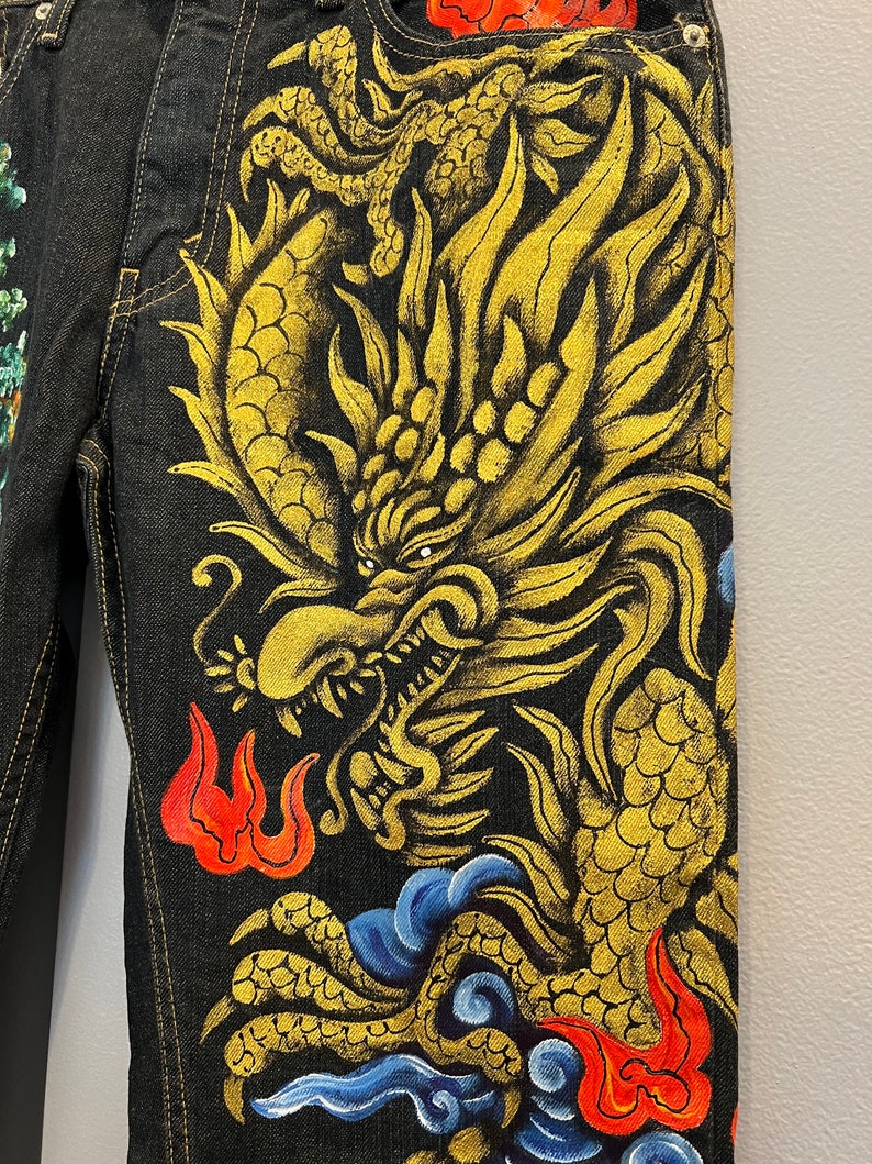 New Wearable Art Hand Painted "dragon and TIGER When the Heroes Meet ...