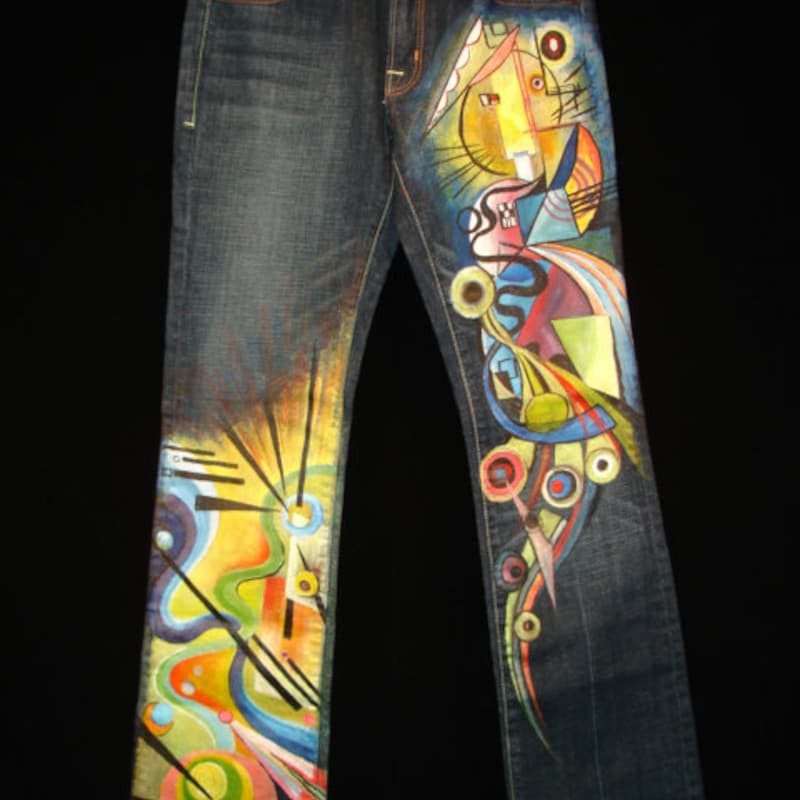 Abstract Jeans - Etsy