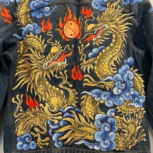 New Wearable Art 3D Hand Painted DRAGON MATES YINGYANG Men Denim Jean ...