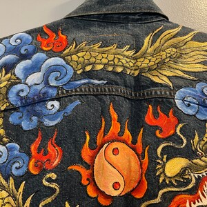 New Wearable Art 3D Hand Painted DRAGON MATES YINGYANG Men Denim Jean ...
