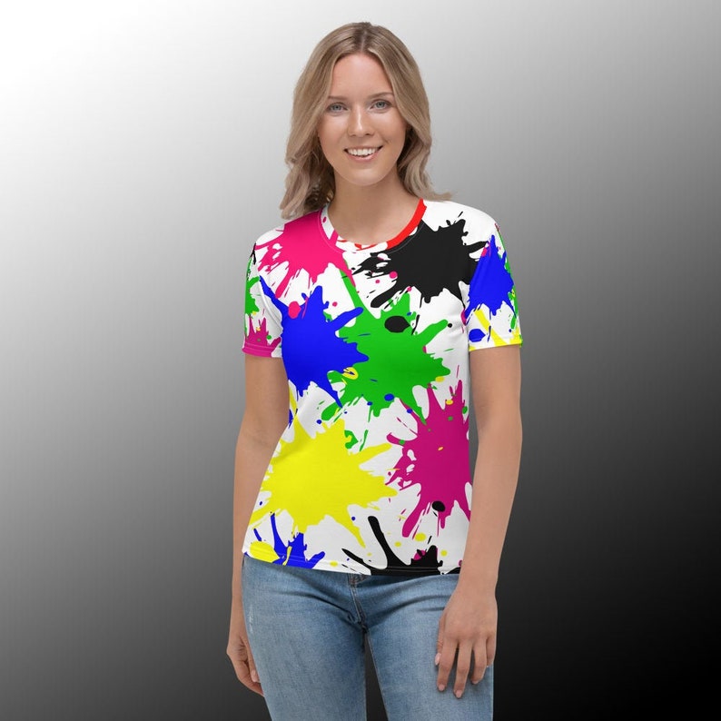 Splatter Paint Short Sleeve Women's T-shirt - Etsy