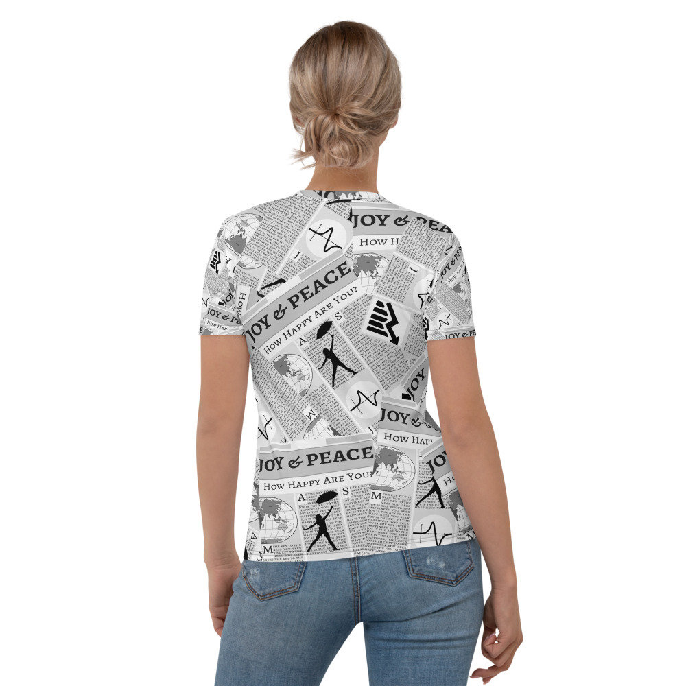 Newspaper Print Shirt, Softest Womens Tee, 4 Way Stretch Fabric Trendy ...