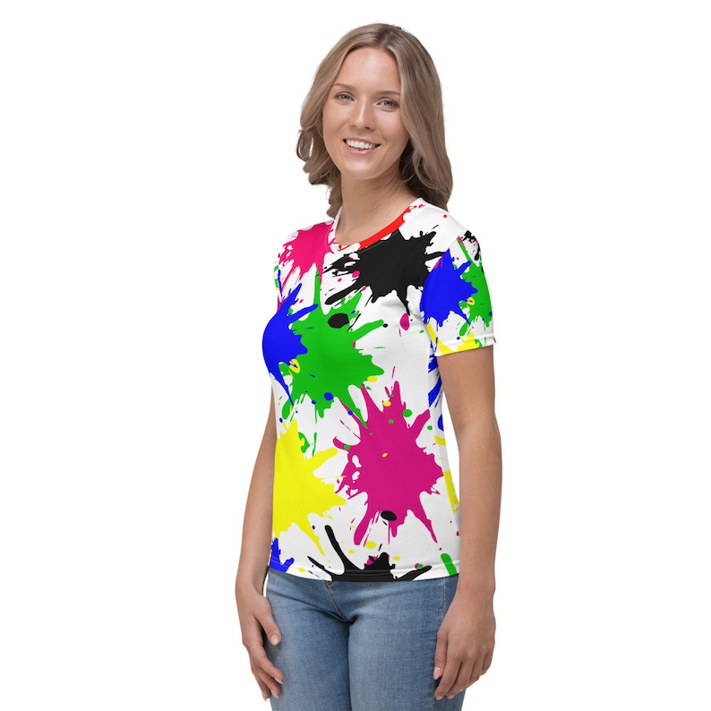 Splatter Paint Short Sleeve Women's T-shirt - Etsy