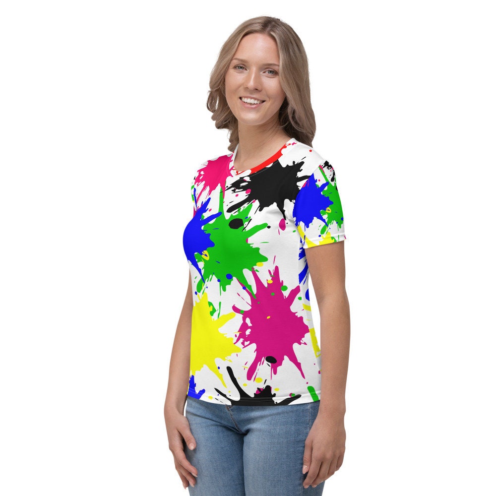Splatter Paint Short Sleeve Women's T-shirt - Etsy