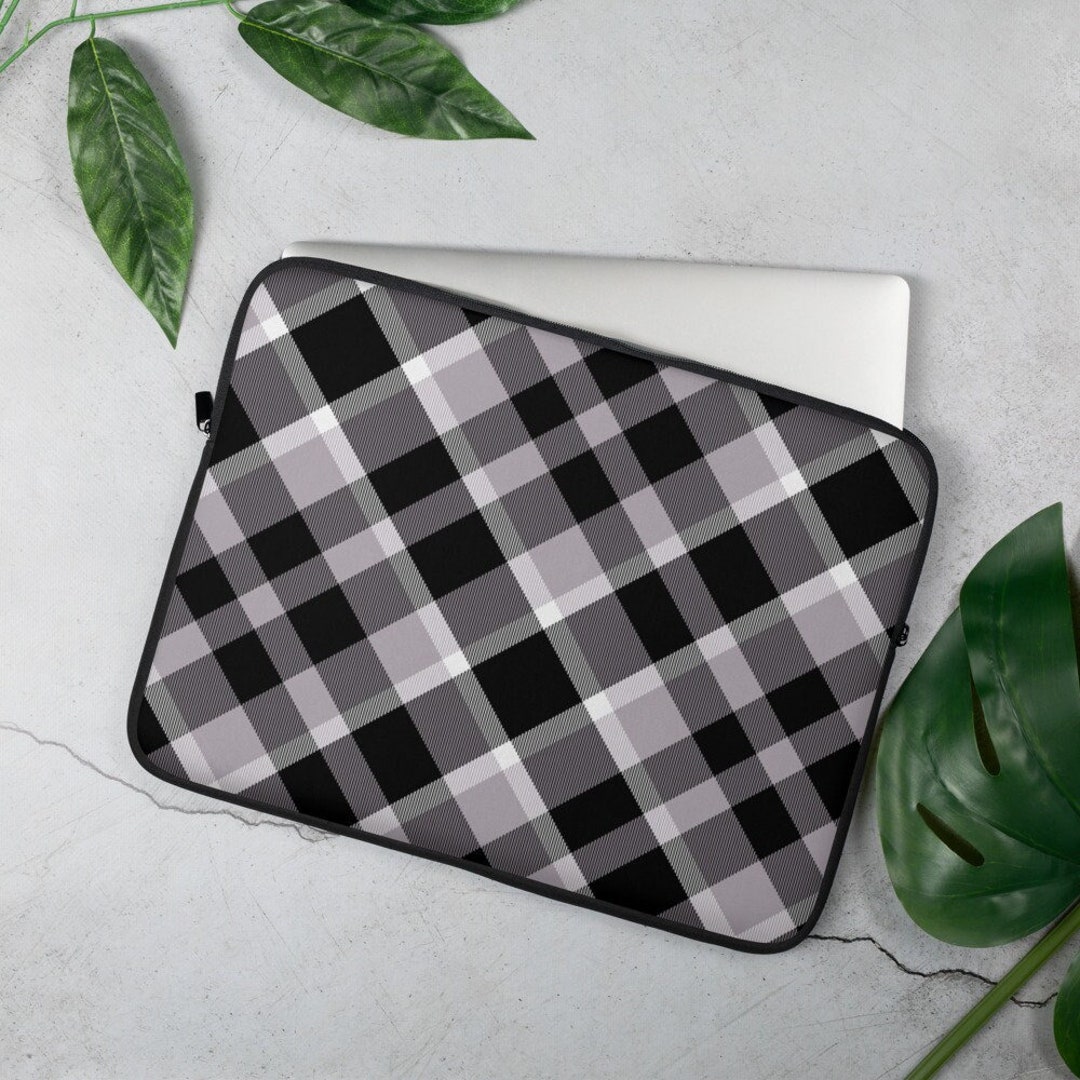 15 Inch Laptop Case, Plaid Laptop Sleeve, Plaid Laptop Cover, Neoprene ...