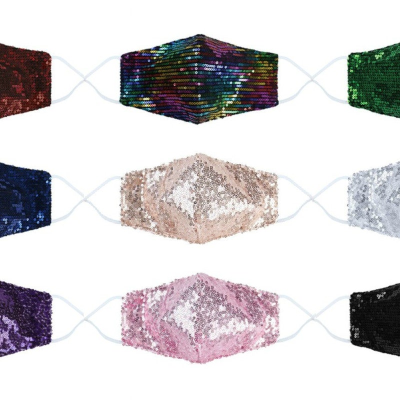 Sequin Face Mask - Etsy