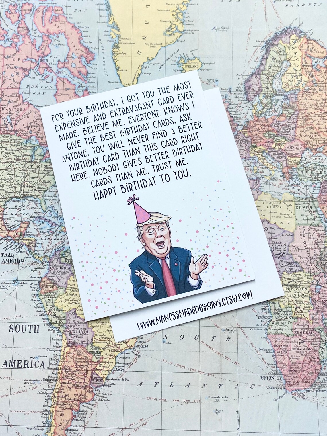 Trump Happy Birthday Day Card 5x7 Greeting Card | Etsy