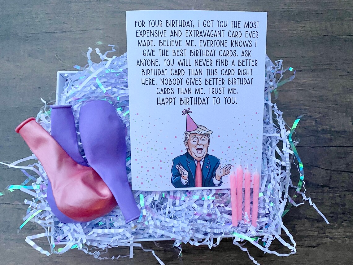 Trump Happy Birthday Day Card 5x7 Greeting Card | Etsy