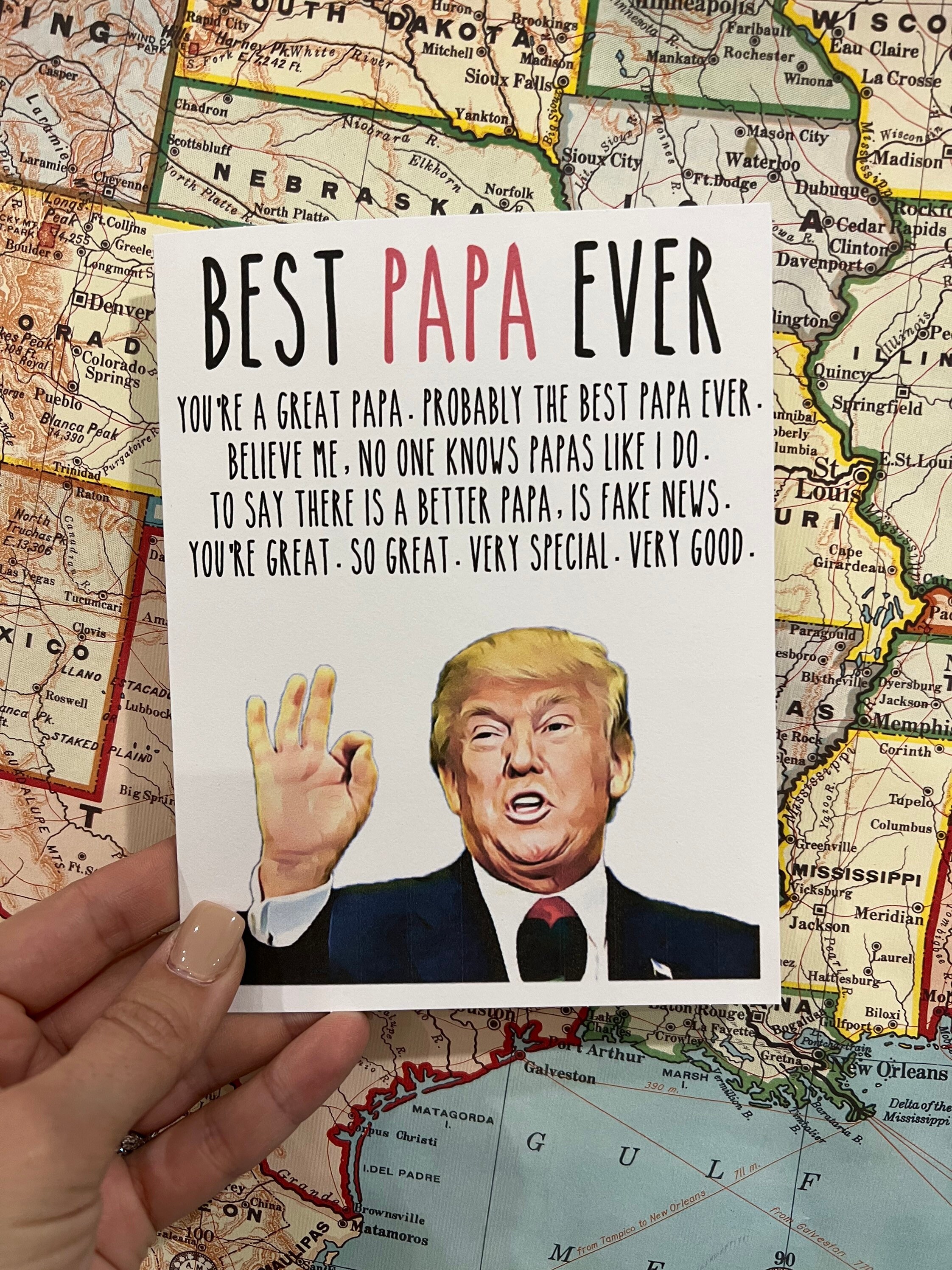Trump Card - Best PAPA Ever Card -5x7 Greeting Card - Trump Fan - Etsy