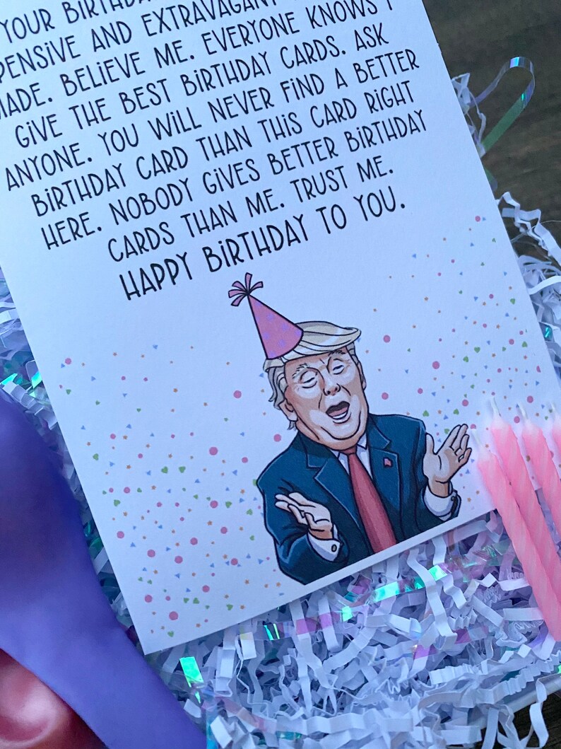 Trump Happy Birthday Day Card 5x7 Greeting Card | Etsy