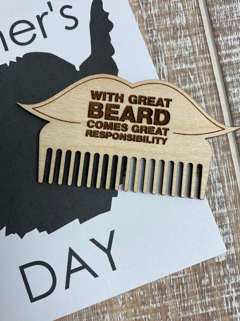 Beard Comb & Card Happy Fathers Day Card 5x7 Greeting Card | Etsy