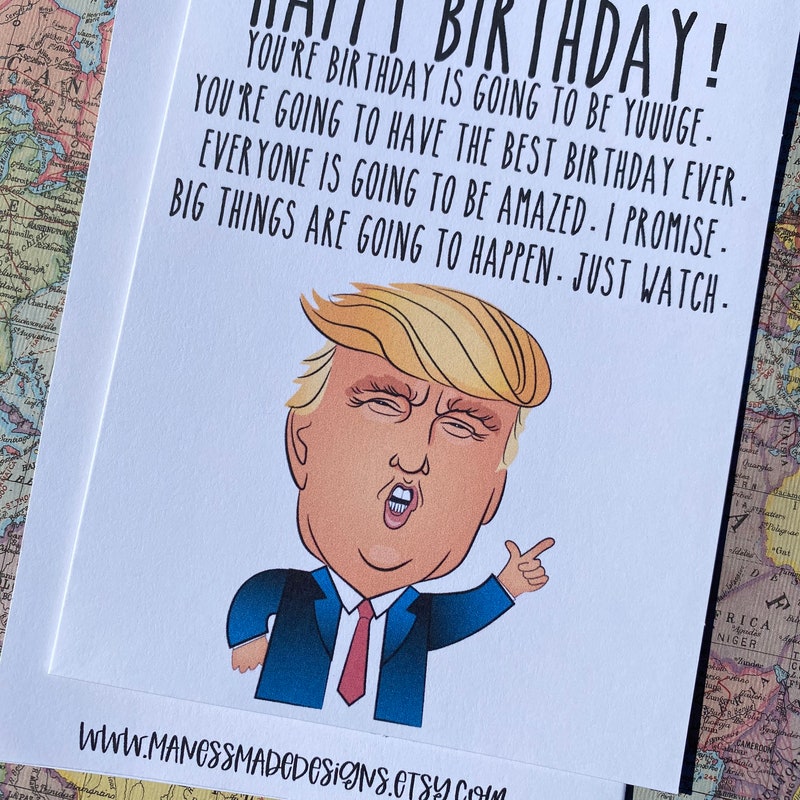 Trump Happy Birthday Cards - Etsy