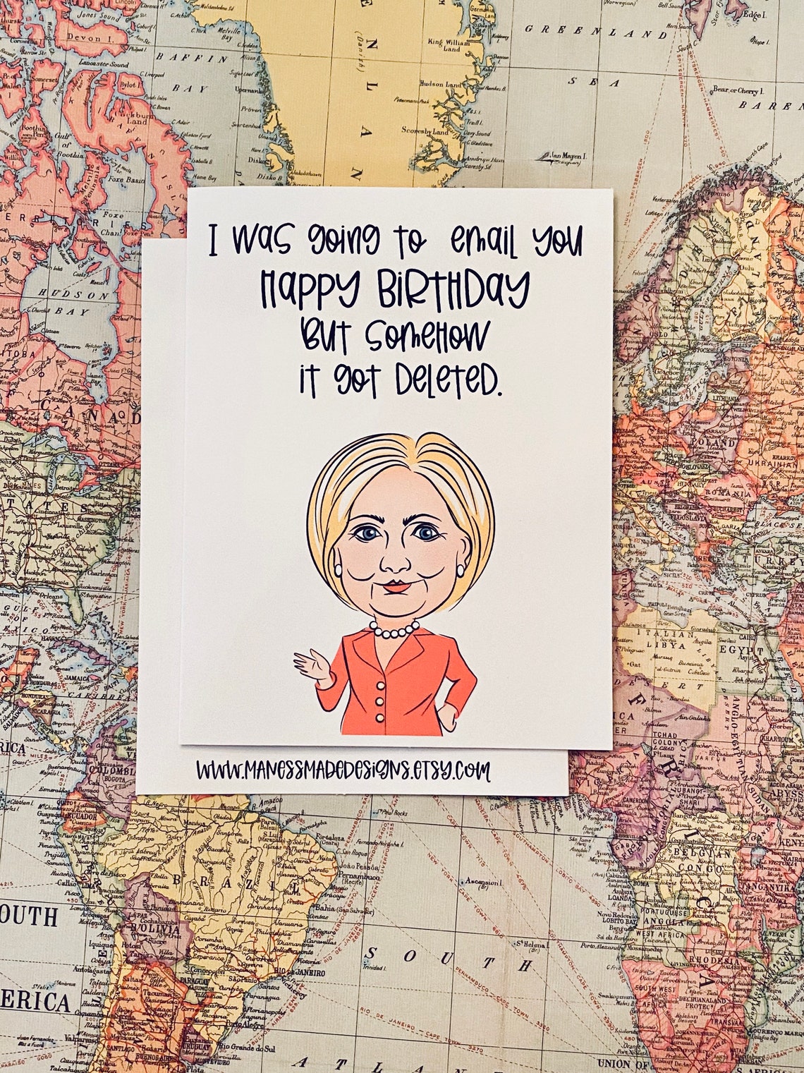 Hillary Clinton Funny Happy Birthday Day Card 5x7 Greeting - Etsy