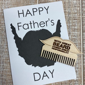Beard Comb & Card Happy Fathers Day Card 5x7 Greeting Card | Etsy