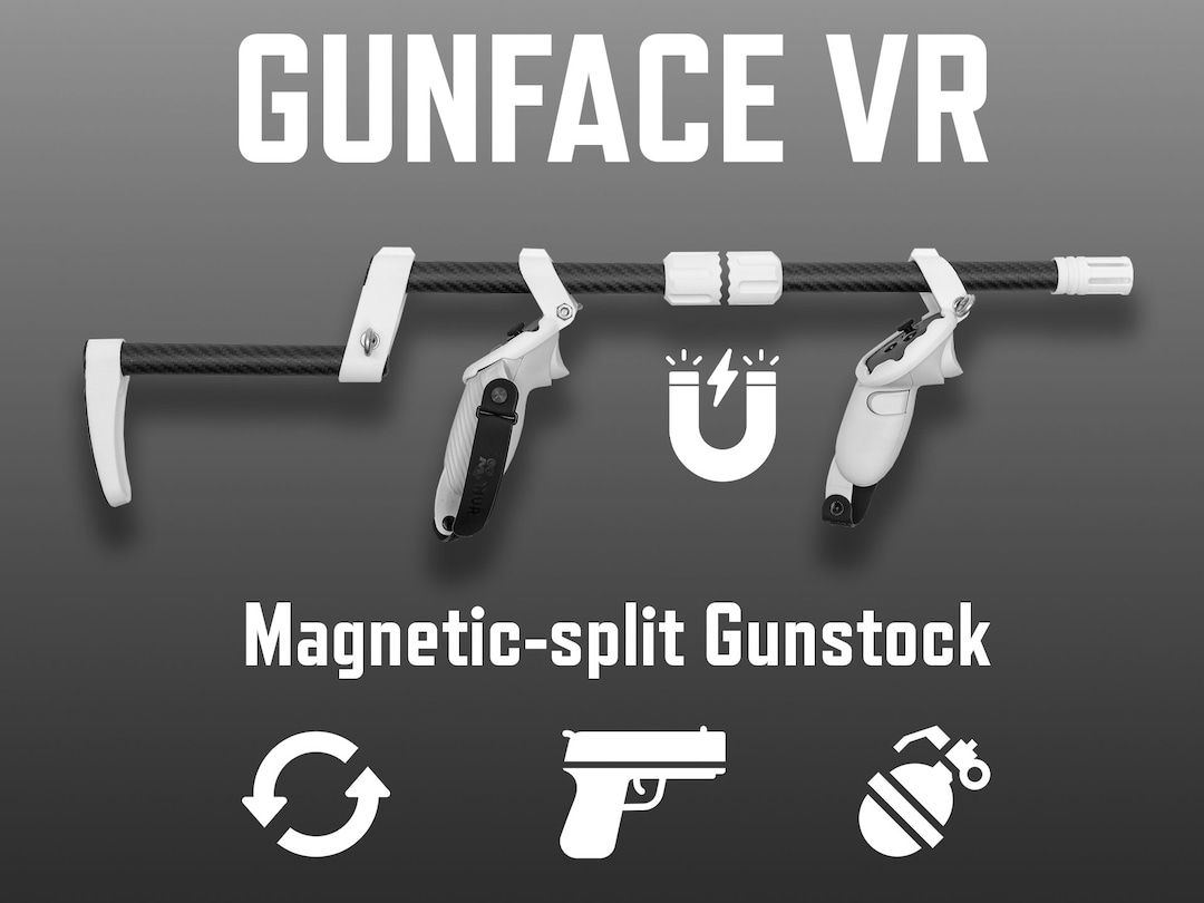 Gunface VR Magnetic-split Gunstock for quest 3, Quest2 - Etsy