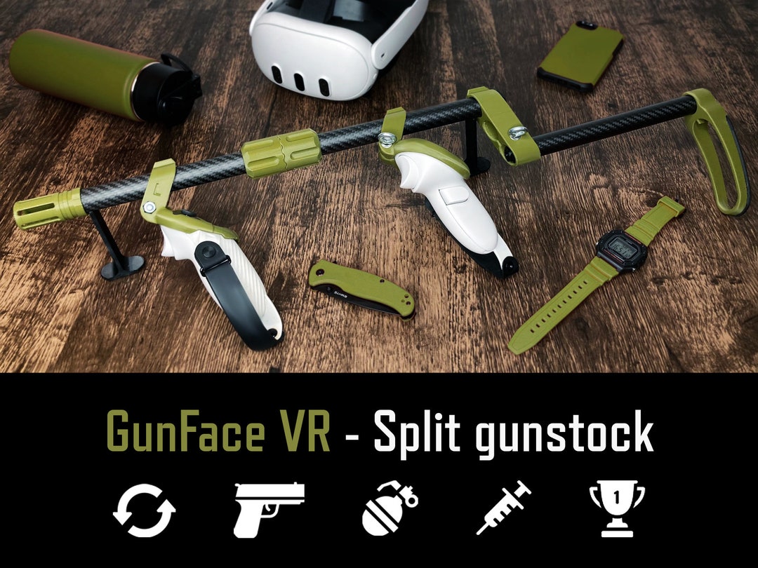 Gunface VR Magnetic-split Gunstock for quest 3, Quest2 - Etsy Australia