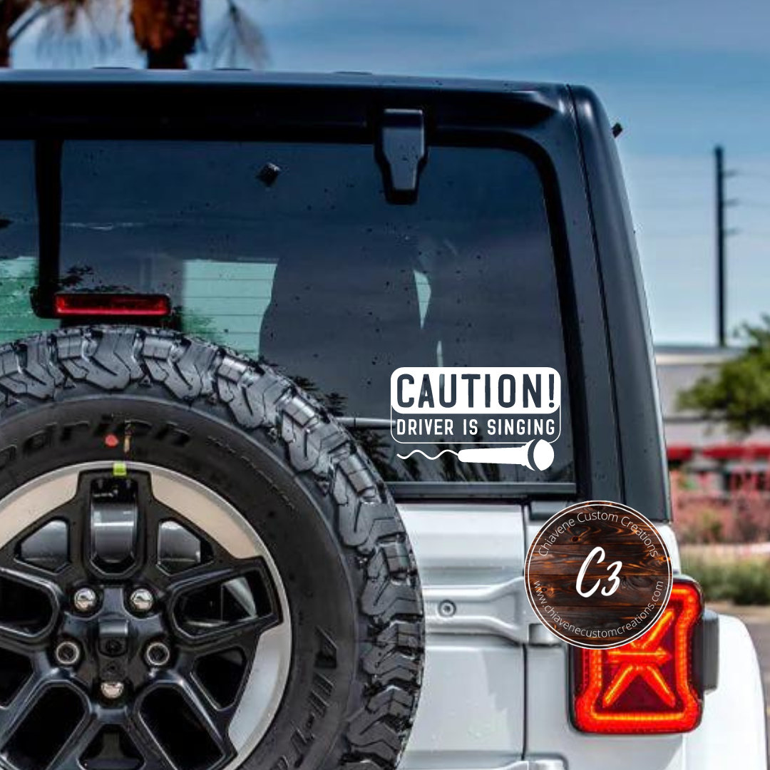 Caution Driver is Singing Decal/funny Car Decal/vinyl Decal - Etsy