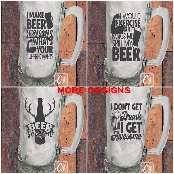 Beer Quote Series/glass Custom Beer Mug | Etsy