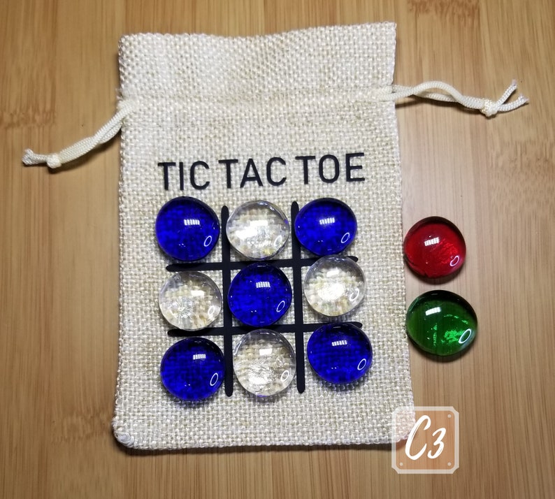 Personalized Tic Tac Toe Travel Game Burlap Bag with | Etsy