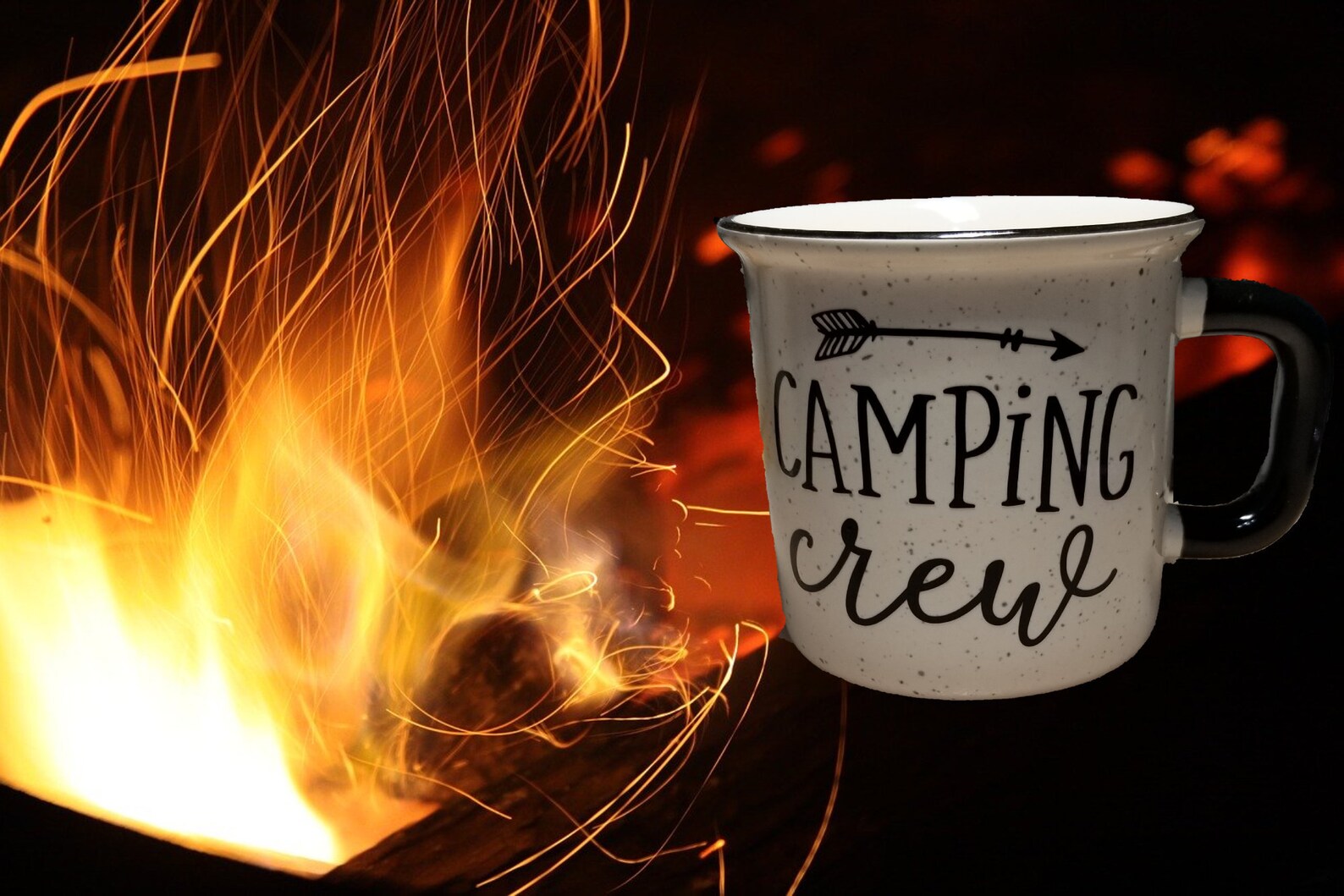 Stoneware Mug/campfire Mug/hand Lettered Coffee Mug - Etsy