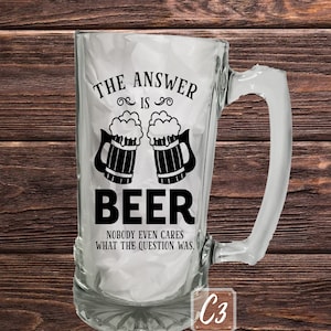 Funny Beer Quote Series/glass Custom Beer Mug/personalized Beer Mug - Etsy