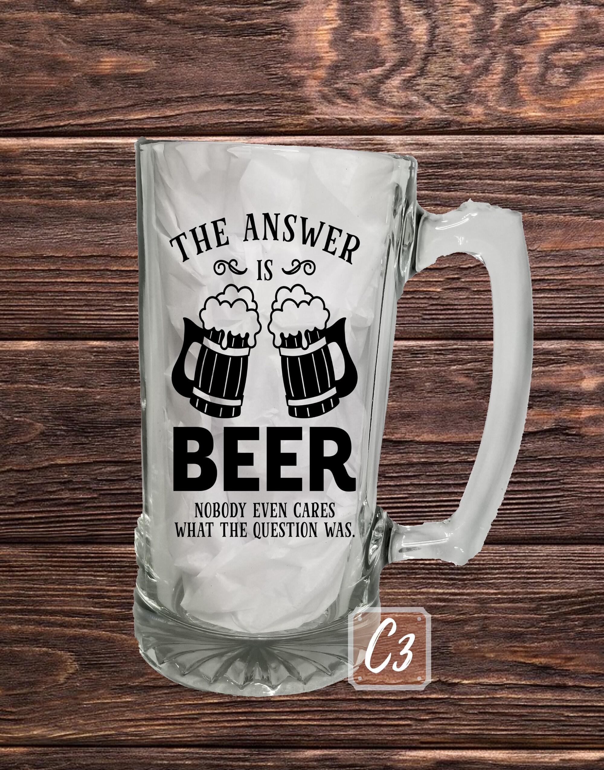 Funny Beer Quote Series/glass Custom Beer Mug/personalized - Etsy