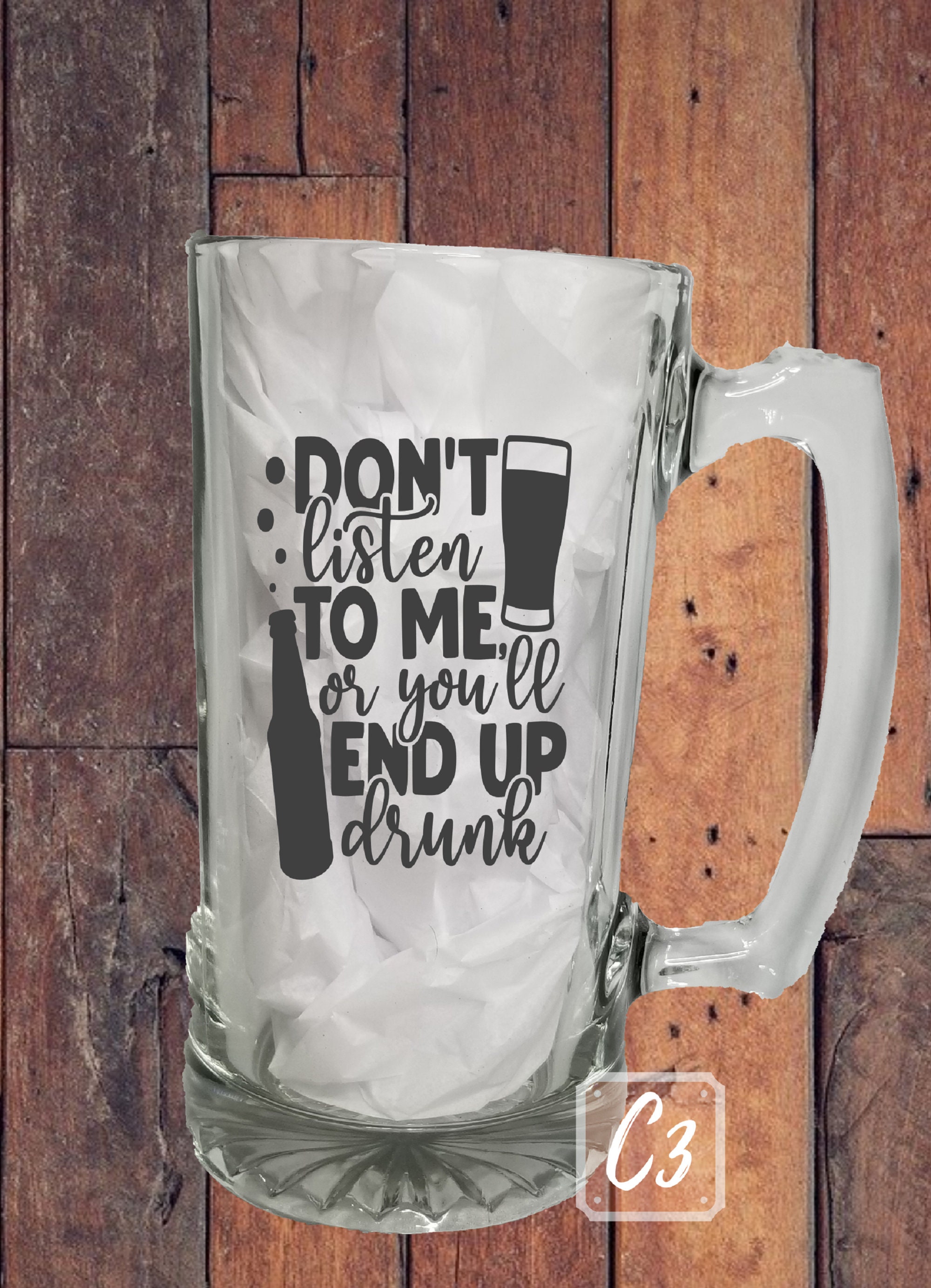 Beer Quote Series/glass Custom Beer Mug - Etsy