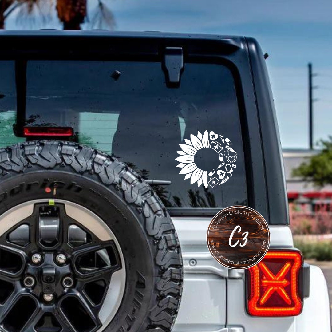 Nurse Sunflower Decal/nurse Decal/car Decal/vinyl Decal - Etsy