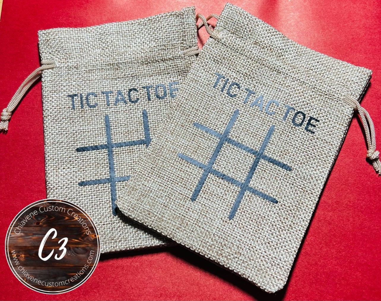 Personalized Tic Tac Toe Travel Game, Burlap Bag With Drawstring, Games ...