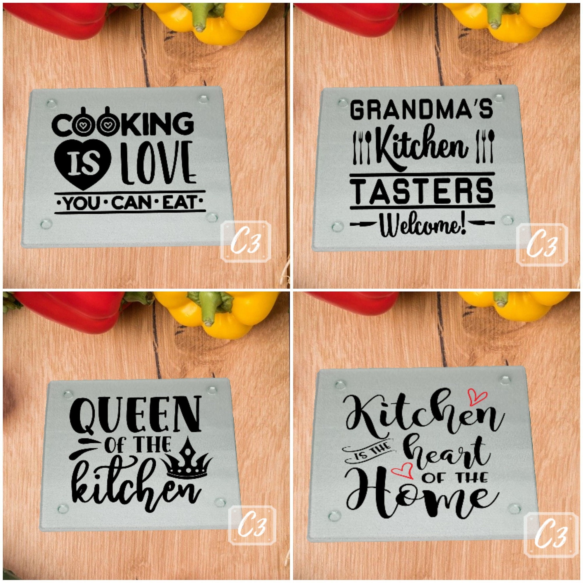 Glass Cutting Board/kitchen Decor/glass Trivet - Etsy