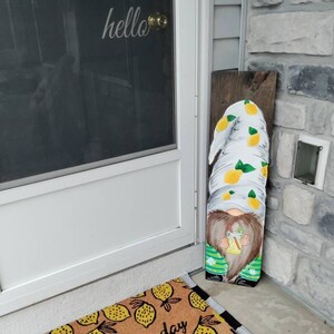Summer Lemon Decor for Porch Gnome Rustic Farmhouse Welcome Sign ...