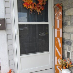 Give Thanks Wood Leanner Outdoor Welcome Sign fall Front Door Board ...