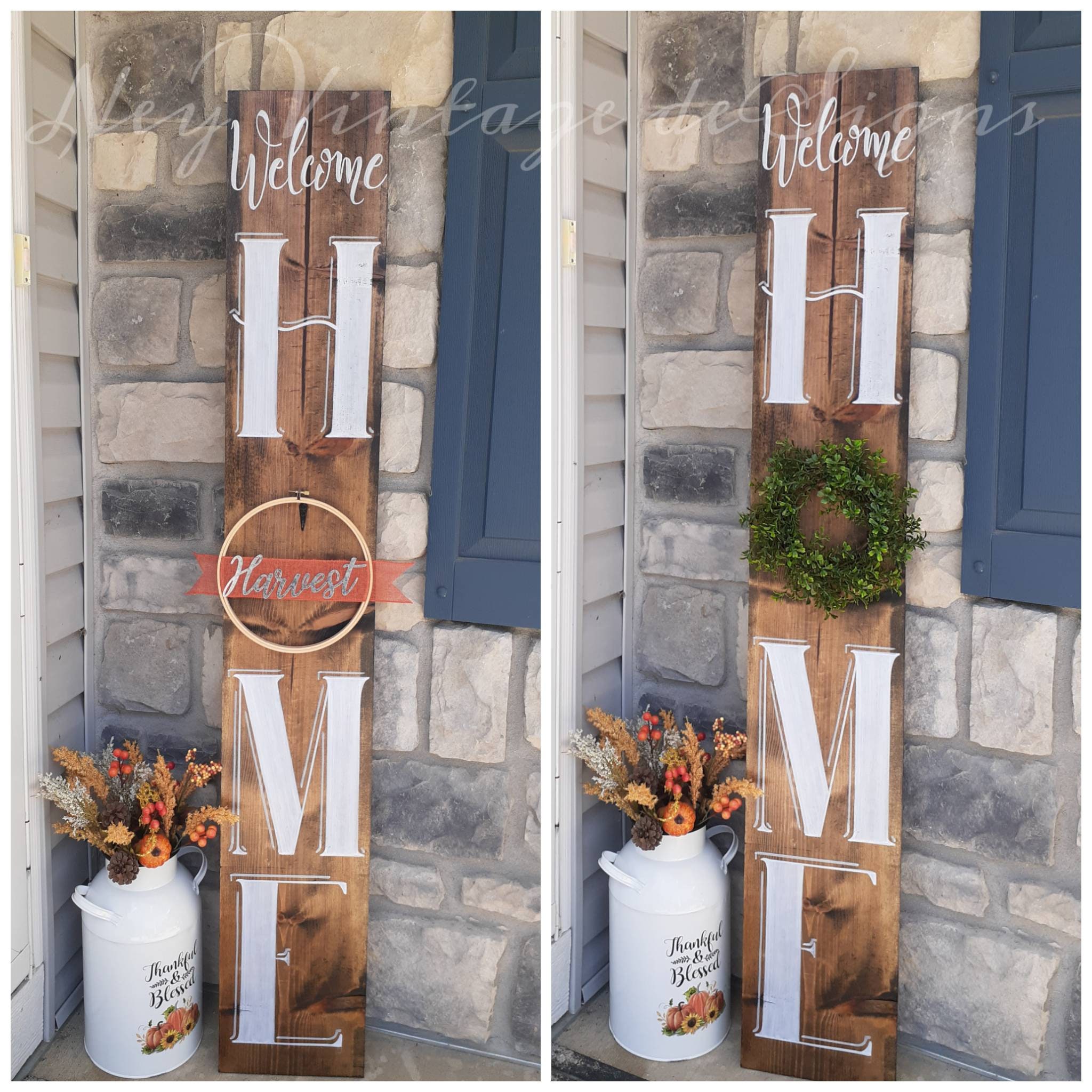 Vertical Farmhouse HOME Sign Rustic Wood Sign Home Sign With - Etsy