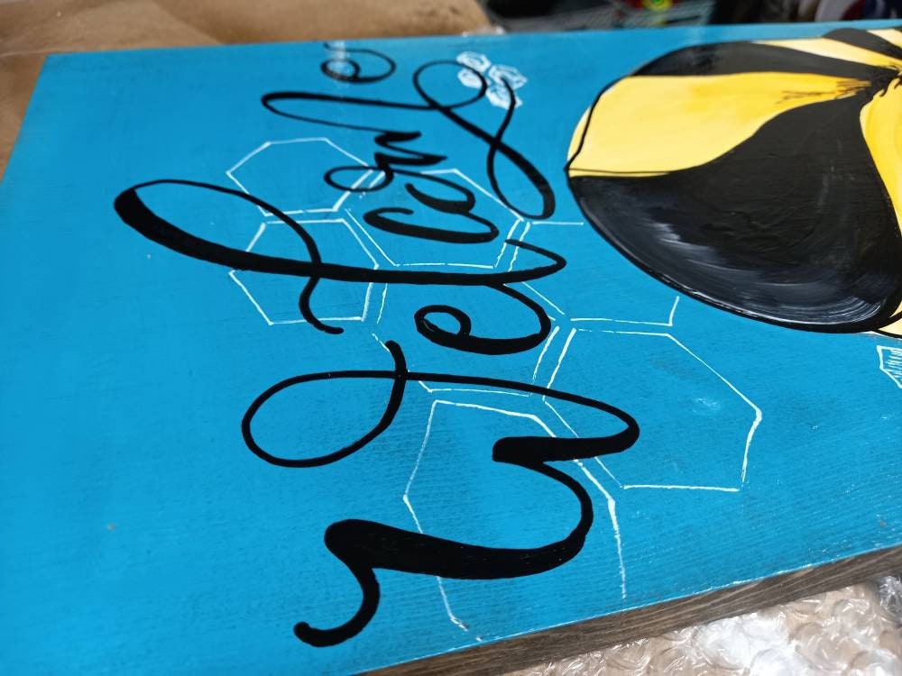 Bee Gnome | Farmhouse Vertical Welcome Sign | Honey Comb Gnome | Bee ...