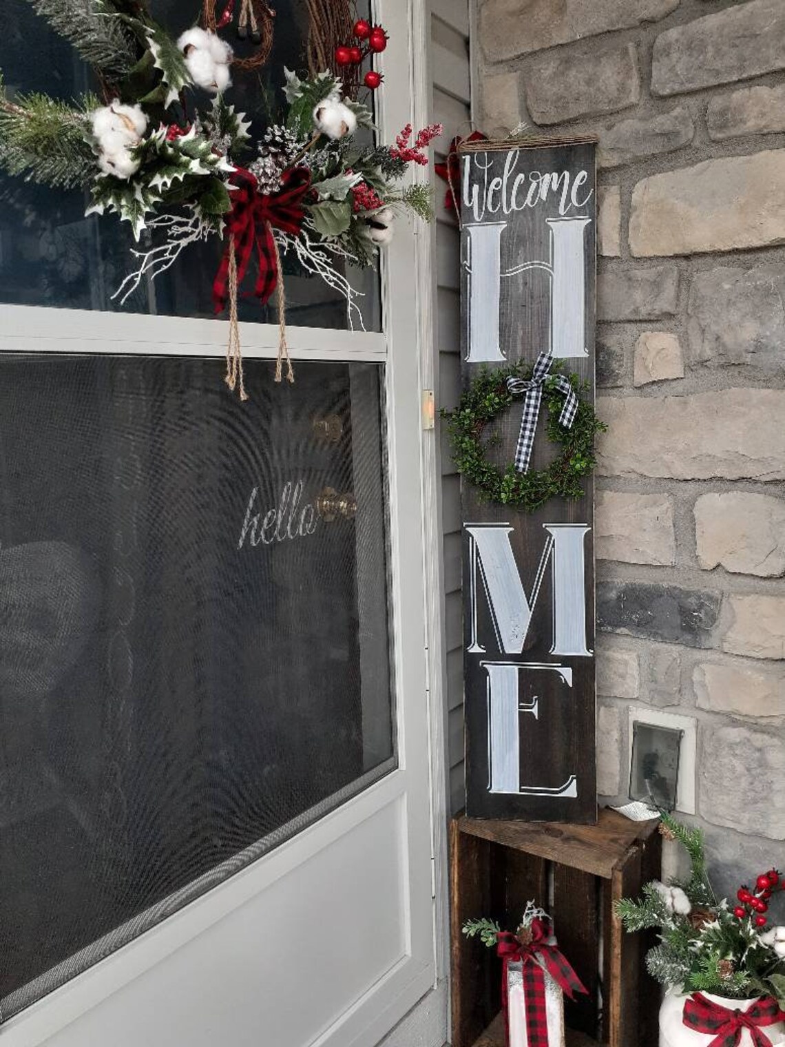Vertical Farmhouse HOME Sign Rustic Wood Sign Home Sign With - Etsy
