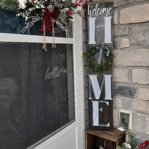 Vertical Farmhouse HOME Sign Rustic Wood Sign Home Sign With - Etsy