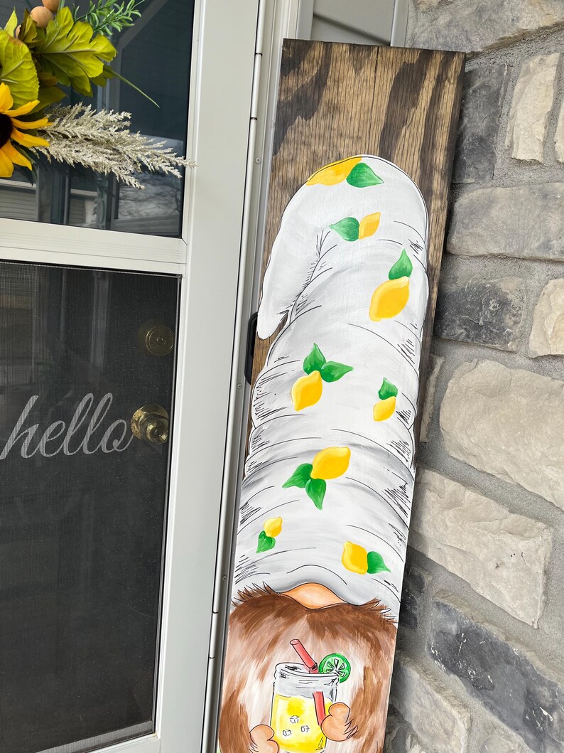 Summer Lemon Decor for Porch Gnome Rustic Farmhouse Welcome Sign ...