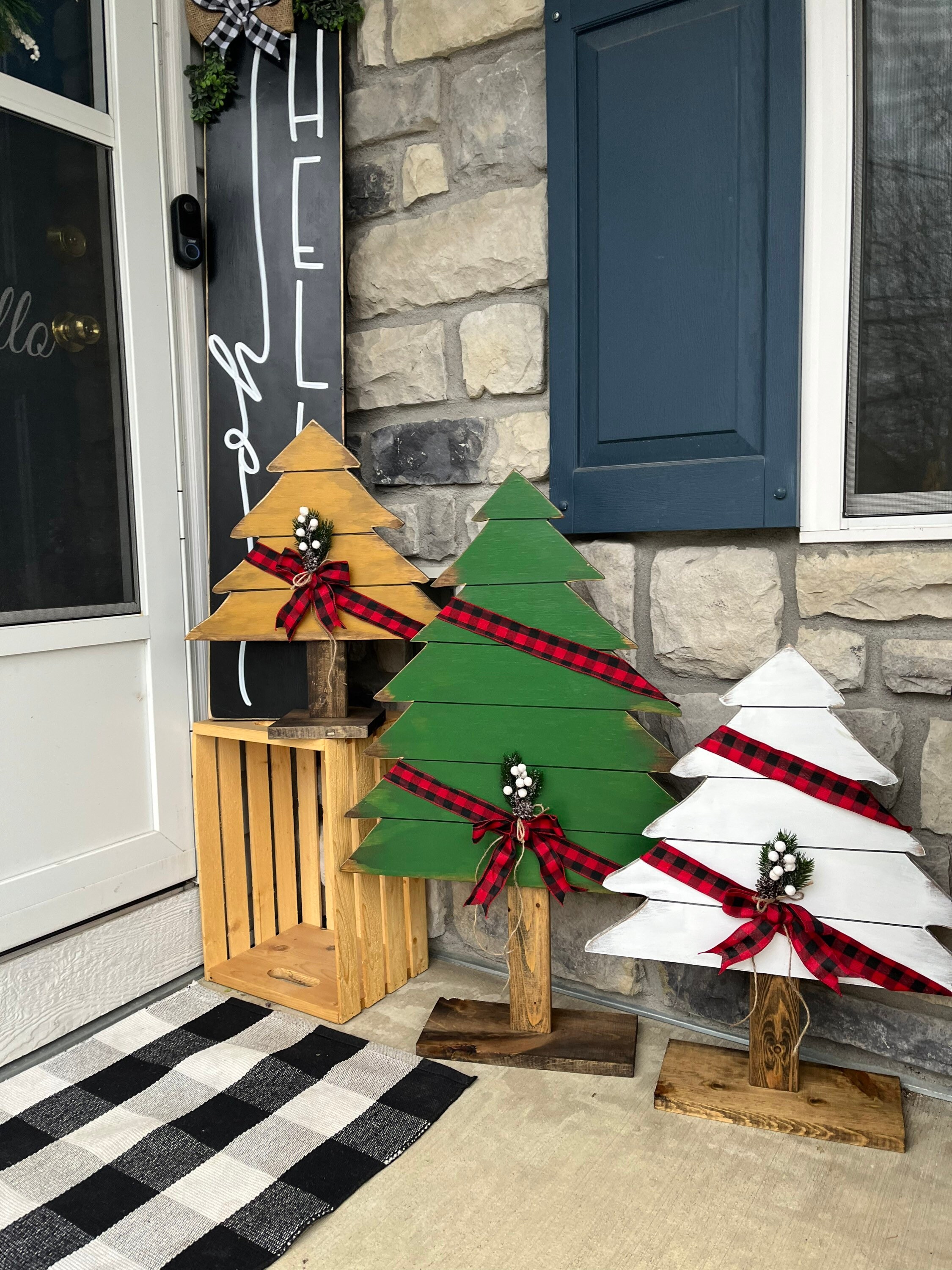 Rustic Wooden Christmas Trees | Porch Wood Tree | Large Christmas Yard ...