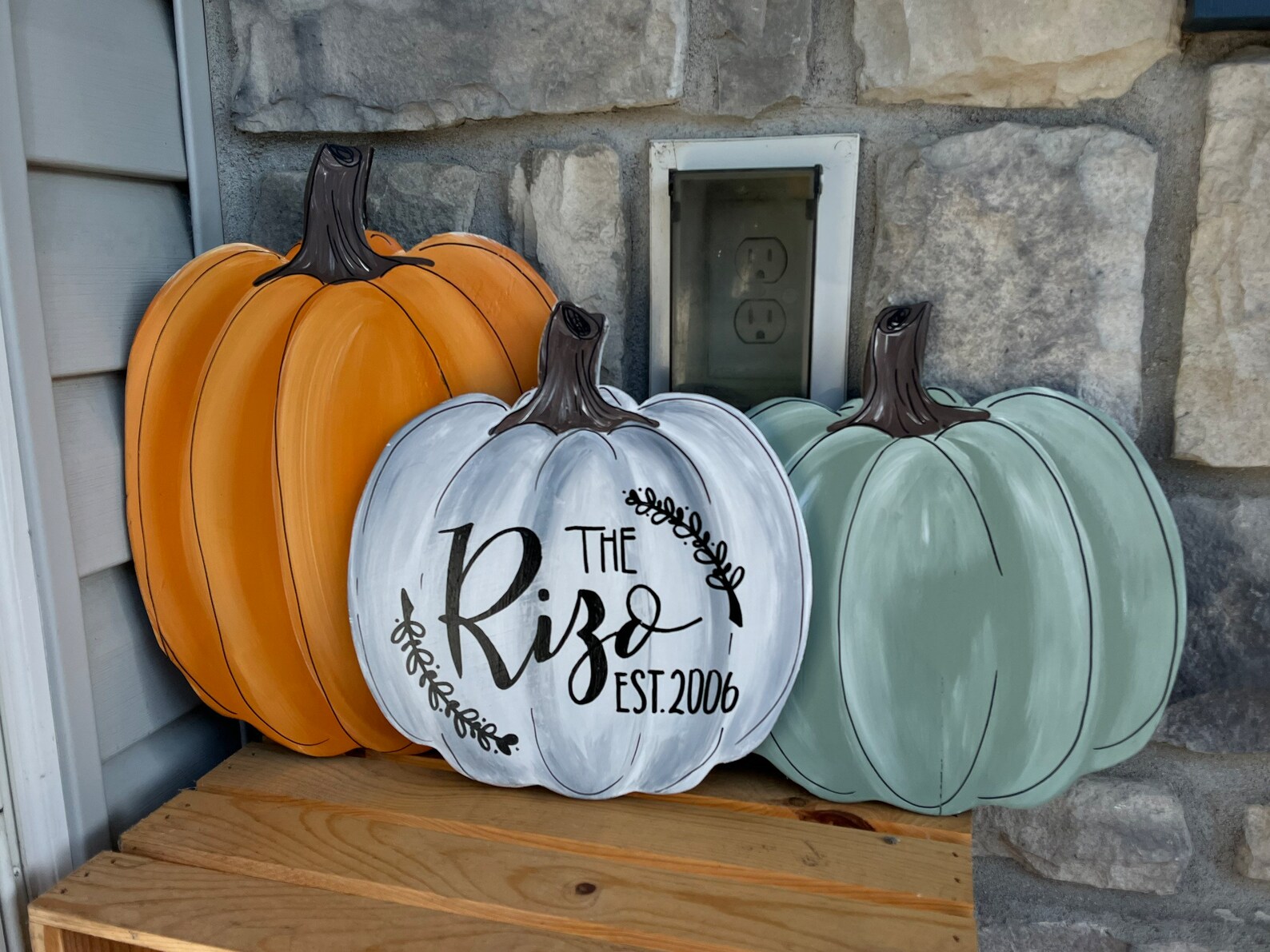 Personalized Wood Pumpkin Fall Decor Rustic Pumpkin Etsy