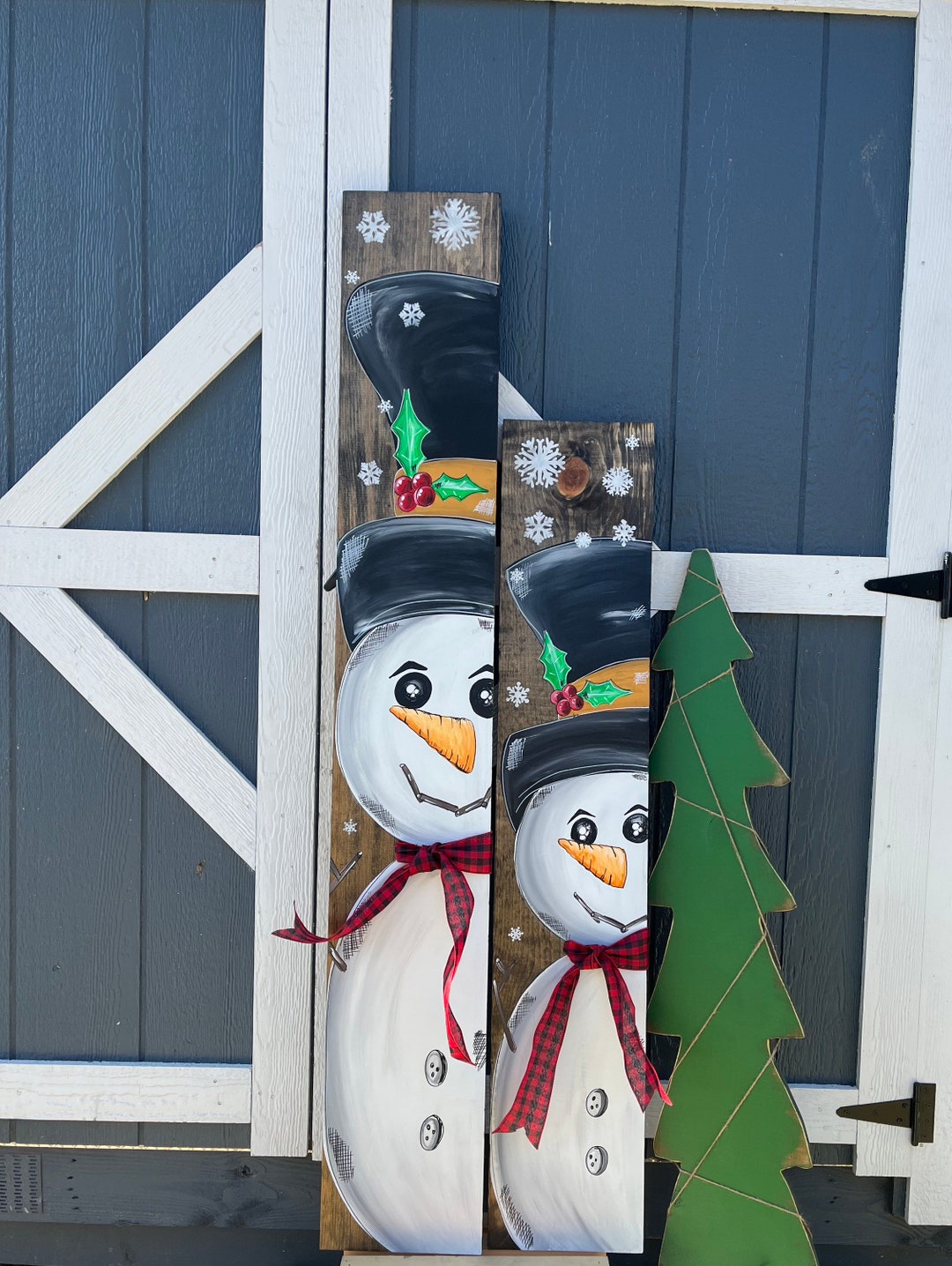 Painted Snowman Large Sign. Baby It's Cold Outside Winter Christmas ...