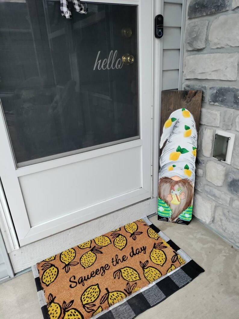 Summer Lemon Decor for Porch Gnome Rustic Farmhouse Welcome Sign ...