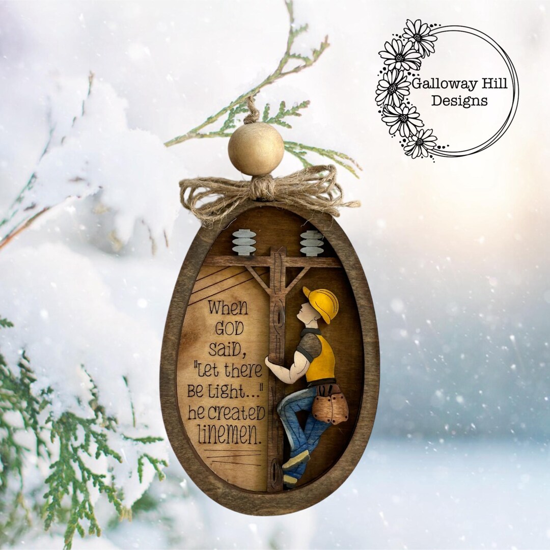 Lineman Ornament | Gift for Lineman | Lineman Gift | Lineman ...
