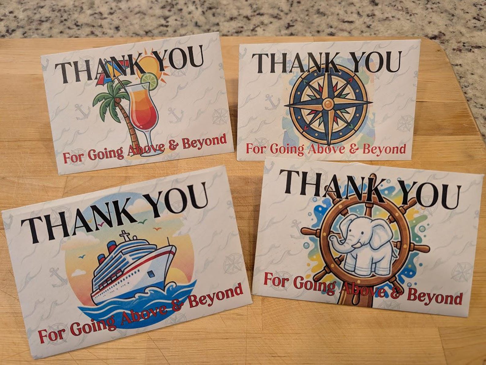 Cruise Tip Thank You Envelopes — Printable Crew Gratuity Cards for Room ...