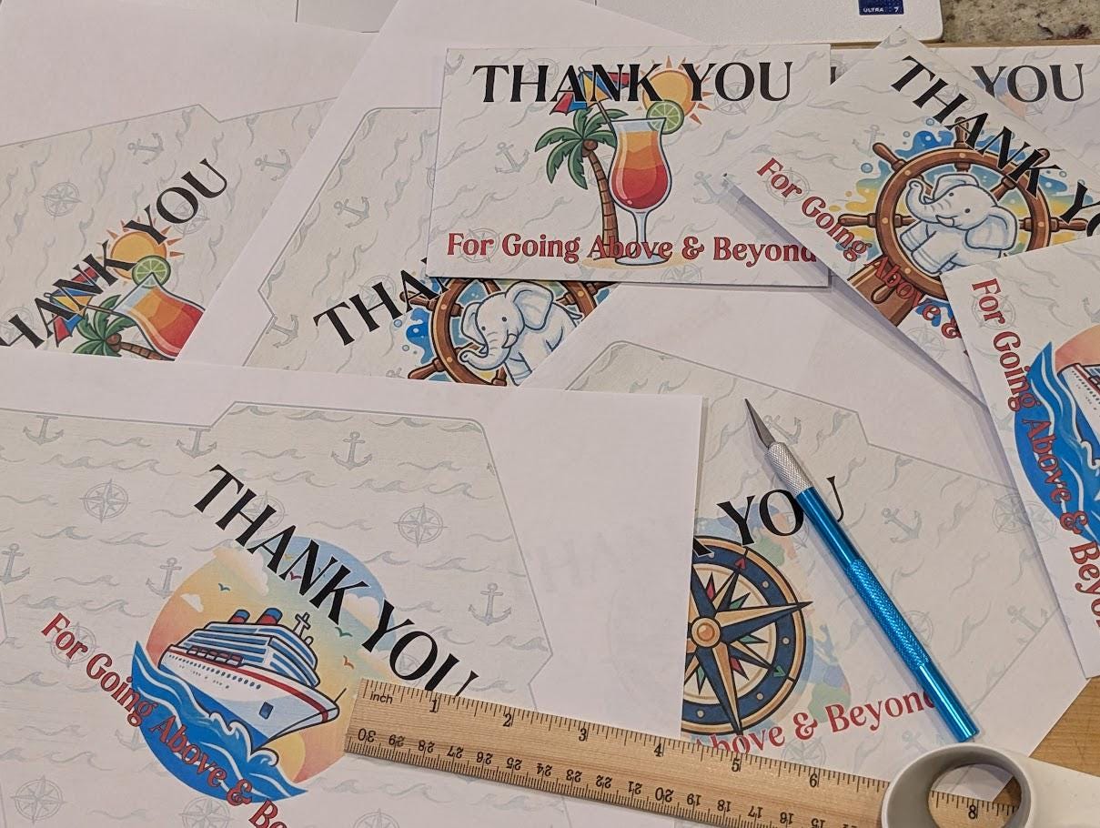 Cruise Tip Thank You Envelopes — Printable Crew Gratuity Cards for Room ...