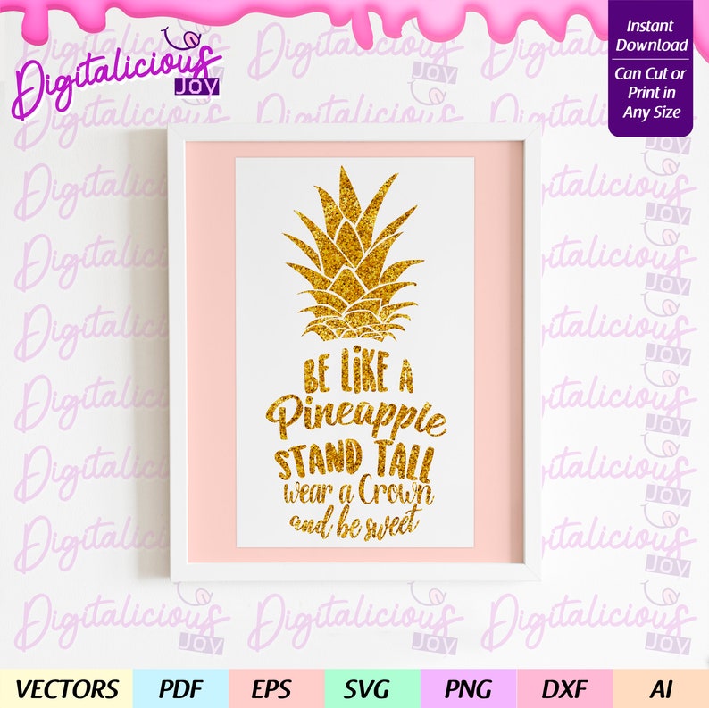 Be Like a Pineapple Inspirational Quote Motivation Tropical - Etsy